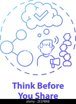 Thinking before sharing concept icon Stock Vector Image & Art - Alamy