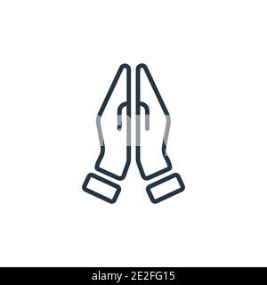 namaste vector icon editable stroke outline icons for web and mobile ...