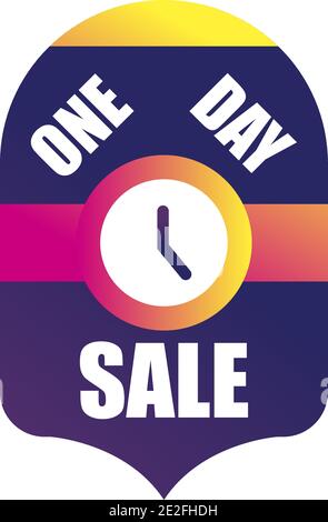 One day offer banner design on white background, vector illustration ...