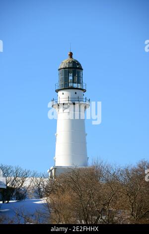 Cape Elizabeth Lighthouse, also known as Two Lights, located in Town of ...