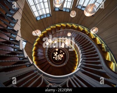 Cecil Brewer Spiral Staircase with Bocci lights at Heal's Furniture ...