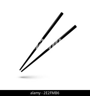 Chopsticks. Black flat icon on a transparent background. Pictogram for ...