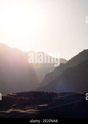 Mountain Range in the Meseta de Colleo Region of Peru Between Arequipa ...