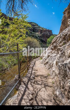 View of a hiking trail at Boyce Thompson Arboretum, Arizona Stock Photo ...
