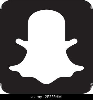 snapchat social media logo silhouette style icon Stock Vector Image ...