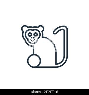 Monkey thin line icon, animal and zoo, simian sign vector graphics, a ...