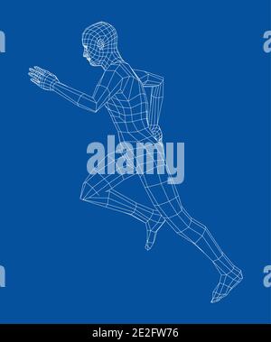 Wireframe running man. Vector Stock Vector Image & Art - Alamy