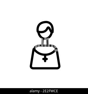 pastor line icon, outline symbol, vector illustration, concept sign ...
