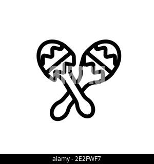 Maraca line icon. Simple element from musical instruments collection ...
