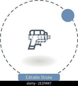 Squirt gun icons set. Outline set of squirt gun vector icons neon color ...