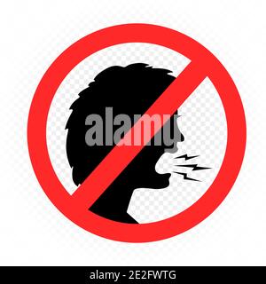 no shout prohibition sign symbol Stock Vector Image & Art - Alamy