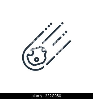 Apocalypse asteroid icon. Outline apocalypse asteroid vector icon color ...