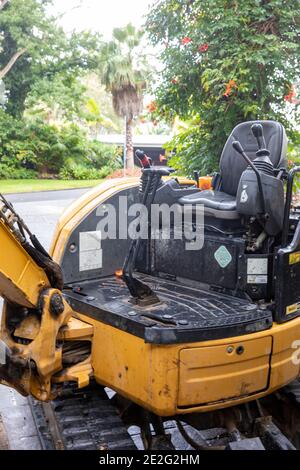 Excavator controls and levers on a mini excavator, Sydney,Australia ...
