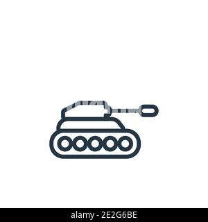 Outline of a battle tank from black lines isolated on a white ...