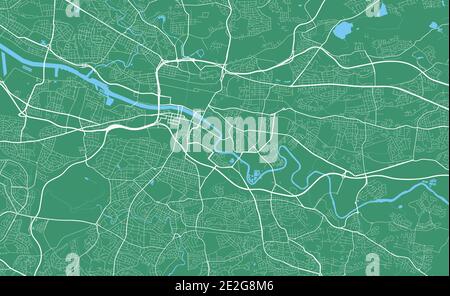 Glasgow map. Detailed vector map of Glasgow city administrative area ...