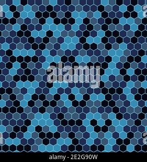 Seamless modern army camouflage hexagon pixel texture. Abstract vector ...