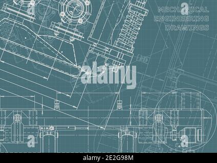 Corporate Identity, backgrounds. Mechanical engineering drawing ...