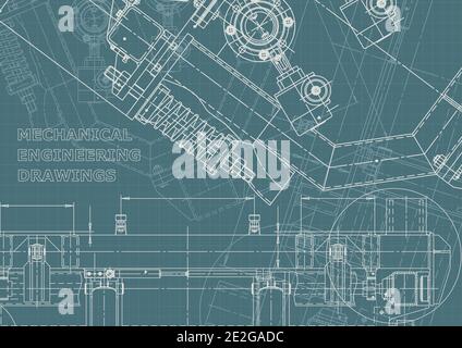 Corporate Identity, backgrounds. Mechanical engineering drawing ...