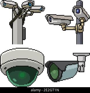 Security camera pixel art. 8 bit Videcam pixelated. Vector illustration ...