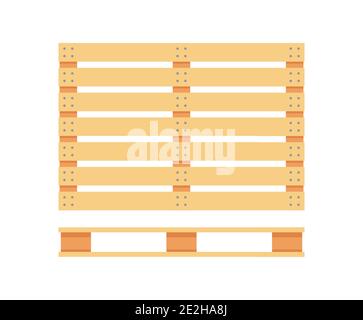Empty Wooden Pallet For Logistic Top View Vector Stock Vector Image ...