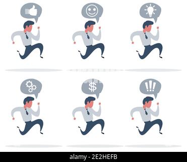 Busy man rushing to work cartoon illustration Stock Vector Image & Art ...