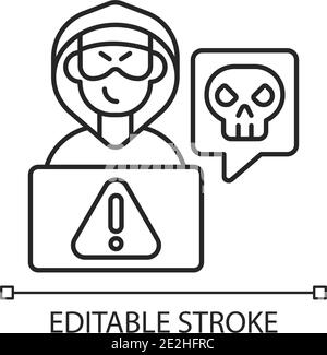 cyberstalking cyberbullying line icon vector illustration Stock Vector ...