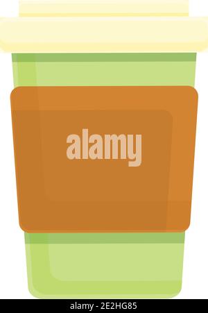 Biodegradable plastic coffee cup icon flat vector. Eco recycle. Ecology ...