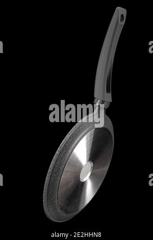 Frying pan rear view isolated on white background Stock Photo - Alamy