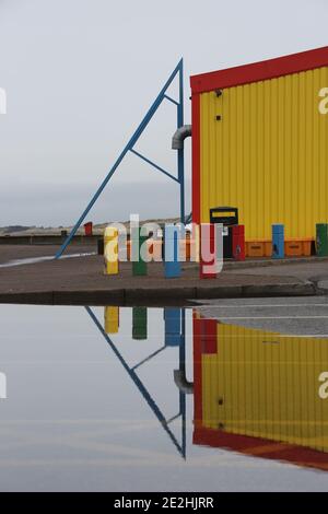 Kidz Play, Prestwick, Ayrshire, Scotland, UK. Colourful corrugated ...