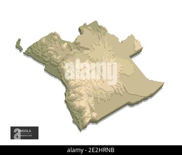 Topographic vector map of Angola Stock Vector Image & Art - Alamy
