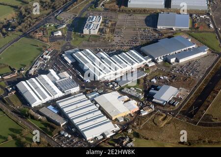 aerial view of Bae Samlesbury British Aerospace aircraft factory and ...