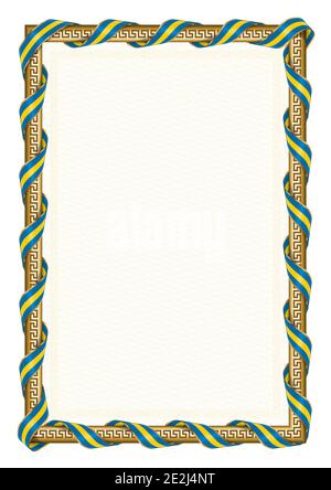 Vertical frame and border with Sweden flag, template elements for your ...