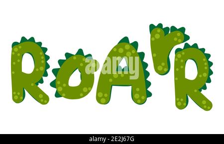 ROAR text. Vector word Roar dino sound. Roar Speech bubble logo ...