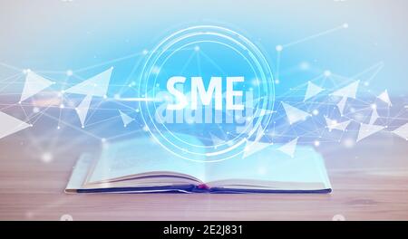 Open book with SME abbreviation, modern technology concept Stock Photo ...