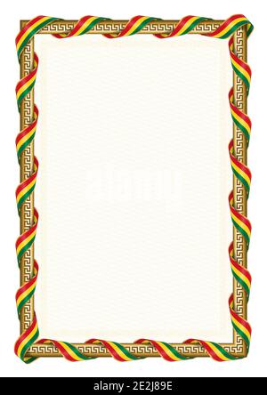 Vertical frame and border with Ghana flag, template elements for your ...