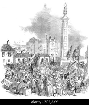 column and statue of major general rollo gillespie in the square comber ...