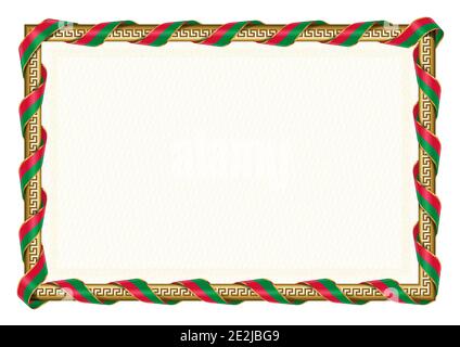 Horizontal frame and border with Maldives flag, template elements for ...