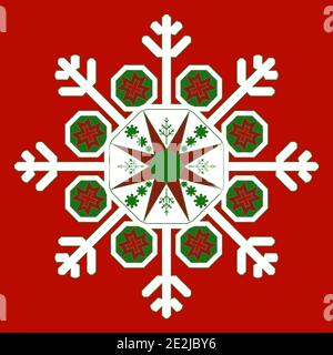 white snowflake, Christmas ornament, border, pattern of white ...