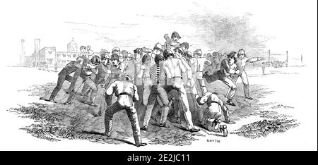 RUGBY being played at Rugby School in 1879 Stock Photo - Alamy