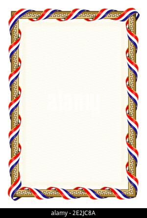 Vertical frame and border with Croatia flag, template elements for your ...