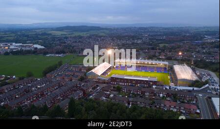 aerial view of Oldham Athletic Boundary Park stadium football ground ...