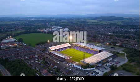 aerial view of Oldham Athletic Boundary Park stadium football ground ...