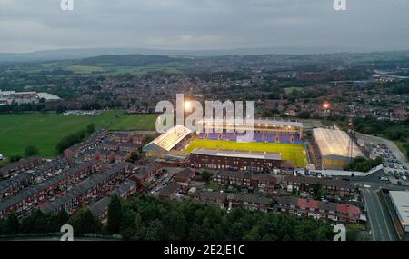 aerial view of Oldham Athletic Boundary Park stadium football ground ...