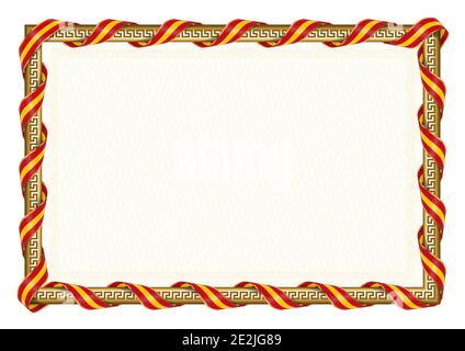 Horizontal frame and border with Spain flag, template elements for your ...