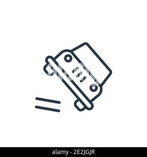 overturned car symbol, accident symbol, illustration design, isolated ...