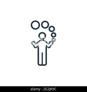 Clown juggler line icon concept. Clown juggler vector linear ...