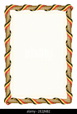 Vertical frame and border with Belgium flag, template elements for your ...