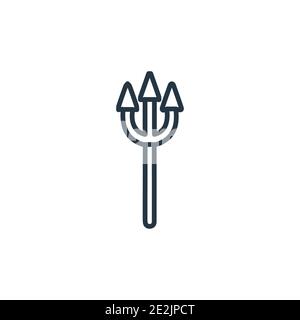 Outline trident isolated on white background. Devil, neptune trident ...