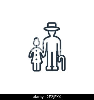 Line icon of children to old age, aging, people Stock Vector Image ...