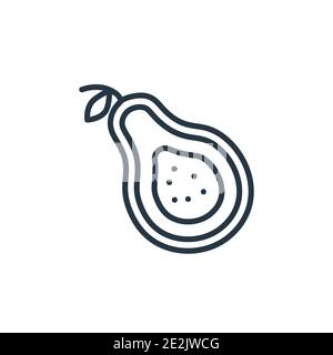 Guava icon Black line art vector in black and white outline set ...